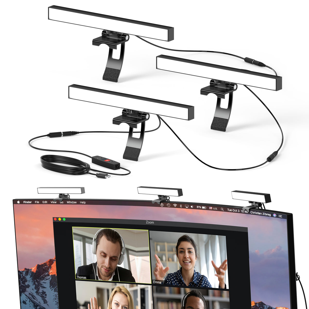 Light Bars for Zoom / Video Conference | Triple Kit | HumanCentric
